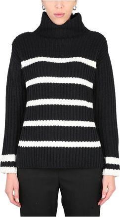 Stefano Mortari Femme, Pulls, Noir, Taille: 38 FR T-shirt &agrave; col roul&eacute;