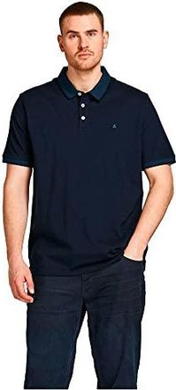 Jack & Jones Jack & Jones Jjepaulos Polo SS Plus T-Shirt pour Homme, Bleu Marine foncé Détails : PS, XXXXXXXXL