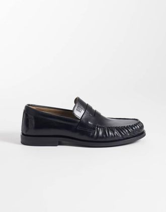 Calvin Klein Loafer aus echtem Leder in Schwarz