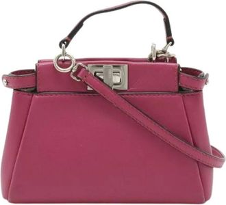 Fendi Sac Mini Peekaboo en cuir Pre-owned - Femme - Pre-owned - Violet - Taille: ONE Size