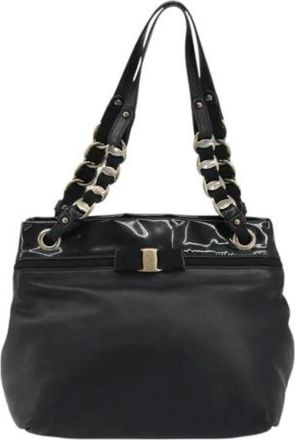 Ferragamo Sac port&eacute; &eacute;paule doccasion - Femme - Pre-owned - Noir - Taille: ONE Size