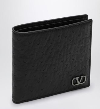Valentino Garavani Vlogo Signature black leather bi-fold wallet