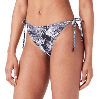 Calvin Klein Damen Bikinihose Seitliche Schnürung Sport, Mehrfarbig (Ip Palm Collage Black Aop), XS