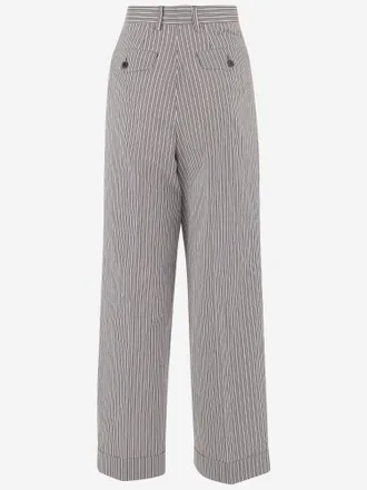 Dries Van Noten Womens Trousers Cotton-Silk Striped Multicolour