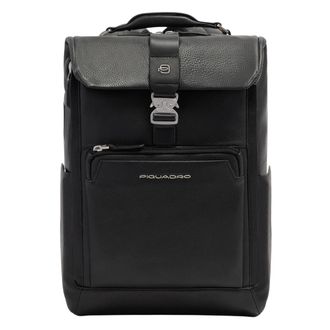 Piquadro Leder 15-6 Laptop Reiserucksack mit Trolley-Schlaufe - - Bags - Herren - Schwarzk - ONE SIZE