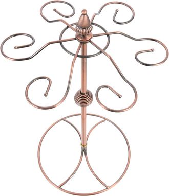 DOITOOL Rotbrauner Weinglashalter Vintage Stil Freistehend f&uuml;r Weingl&auml;ser Praktische Aufh&auml;ngung und Abtropffunktion als Bar K&uuml;chenorganizer