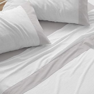 Burrito Blanco Burrito Blanco | Flanelllaken aus Baumwolle | Bett von 90 cm (+ verfügbare Größen) | Design 573 | Grau (90 x 190/200 cm)