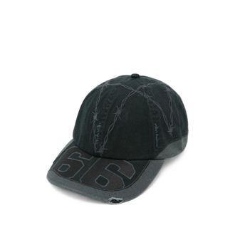 Vans X Slam Jam Barbed-wire Distressed Baseball Cap