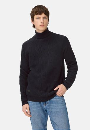 Camel Active Strickpullover Strickpullover mit Stehkragen Langarm Markenlabel