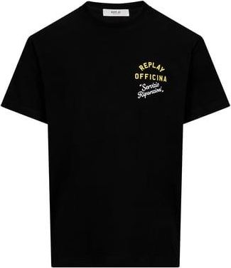Replay T-shirt imprim&eacute;s poitrine et dos en coton