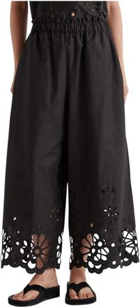 Meimeij Femme, Pantalons, Noir, Taille: 40 FR Pantalon &agrave; jambes larges