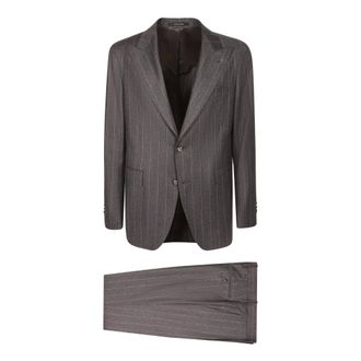 Tagliatore Costume &agrave; rayures fines deux boutons - Homme - Costumes - Gris - Taille: XL