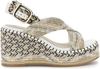 Caf&egrave;noir Femme, Chaussures, Multicolore, Taille: 39 EU Sandales avec brides crois&eacute;es en tissu sur plateforme compens&eacute;e