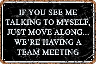 Generic Wandposter Vintage-Dekoration Metallschild Lustiges Deko Blechschild F&uuml;r Badezimmer Pub Bar 20x30 cm Wenn Sie Sehen, Wie Ich Mit Mir Selbst Rede, Habe