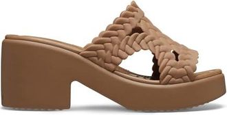 Crocs Femme Brooklyn Woven Slide Heel Sandales, Brown, 38/39 EU