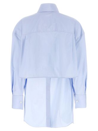 Givenchy Asymmetric Cotton Poplin Shirt - Light Blue