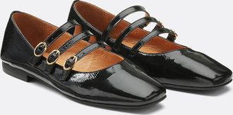 La Redoute Collections Ballerines Babies En Cuir Verni Triple Brides