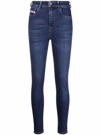Diesel jean &agrave; patch logo - Bleu