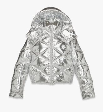 MCM Steppjacke Après-Ski aus Polyester in Metallic-Optik