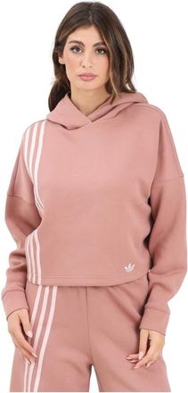 adidas Femme, Sweatshirts et sweats &agrave; capuche, Rose, Taille: 36 FR Off Placed 3-Stripes Sweat &agrave; capuche