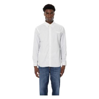 Diesel S-Simply Printed Pinstripe Shirt - - Shirts - Herren - Wei&szlig; - M