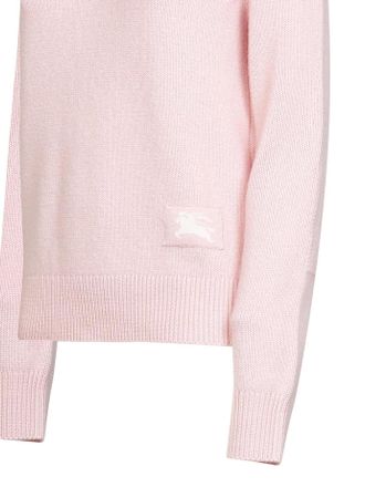 Burberry Knight Intarsia Knit Cashmere Sweater - Pink