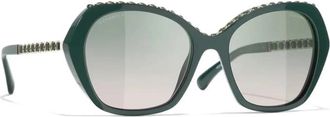 Chanel Butterfly Sonnenbrille - - Accessories - Damen - Gr&uuml;n - 55 MM