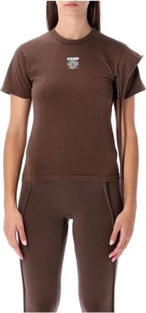 Ottolinger Ottolinger, Femme, Tops, Brun, Taille: 40 FR T-shirt ajusté urbain avec Détails Asymétriques