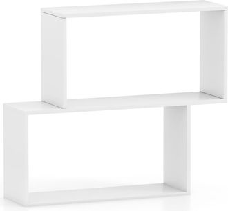 Giantex Bücherregal, 2-stöckiger Würfelregal mit Stauraum, freistehendes Lagerregal, modernes Aufbewahrungsregal, für Wohnzimmer, Schlafzimmer, Kinderzimmer, 