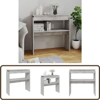 vidaXL Konsolentisch Betongrau 80x30x80 cm Holzwerkstoff - Konsolentisch - Beistelltisch - Wohnraumgestaltung - Flurmöbel - Grau Tisch