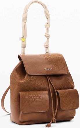 Desigual Petit sac &agrave; dos brod&eacute; - Marron-Neutral