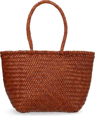 Dragon Diffusion Womens Shoulder Bag Grace Basket Brown Leather