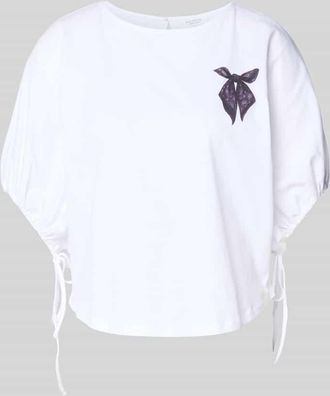 Rich & Royal T-Shirt mit Motiv-Print und Kordelzug am &Auml;rmel