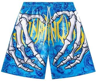 Generic 2026 Short de bain pour homme avec impression de main, bleu, XXL