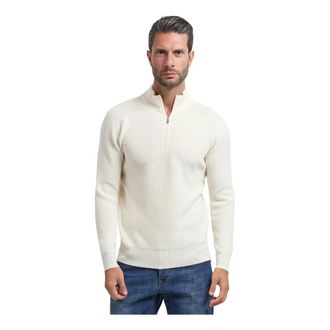 Gran Sasso Half-Zip Pullover - - Knitwear - Herren - Wei&szlig; - XL