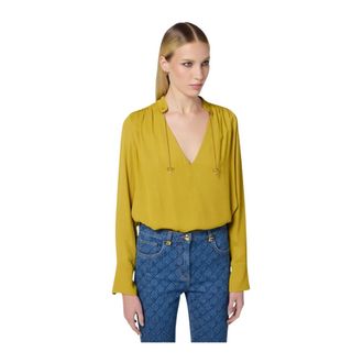 Elisabetta Franchi Georgette-Bluse mit Charms - - Blouses & Shirts - Damen - Gelb - M