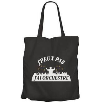 Fabulous Tote Bag Sac Shopping en Toile Noir - JPeux Pas Jai Orchestre Musique Classique Mozart - 10 L