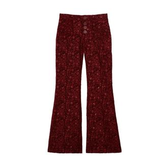 Ines De La Fressange Pantalon Charlotte Brod&eacute; - Femme - Pantalons - Rouge - Taille: 42 FR