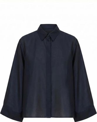 PESERICO Femme, Blouses et Chemises, Bleu, Taille: 36 FR Organza Shirt
