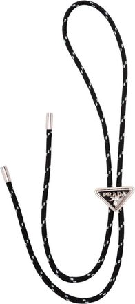 Prada triangle logo rope tie - Schwarz