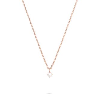 Tamaris Necklace - Halsketten mit funkelndem Anh&auml;nger aus Edelstahl - IP Ros&eacute;gold - Ankerkette verstellbar bis 43 cm - wasserfest & hautfreundlich