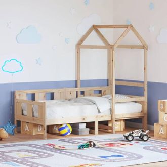 vidaXL Vidaxl - Lit de jour avec toit sans matelas 80x200 cm bois massif