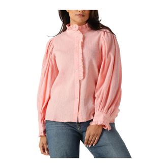 Antik Batik Yva Bluse - Elegante leichte rosa Bluse - - Blouses & Shirts - Damen - Rosa - M