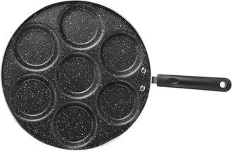 Generic Haofy Po&ecirc;le &agrave; oeufs Antiadh&eacute;sive &agrave; 7 Trous, en Aluminium, pour Cuisson Simultan&eacute;e de Plaques &agrave; Gaz et en C&eacute;ramique avec Poign&eacute;e R&eacute;sistante &agrave; la Chaleu