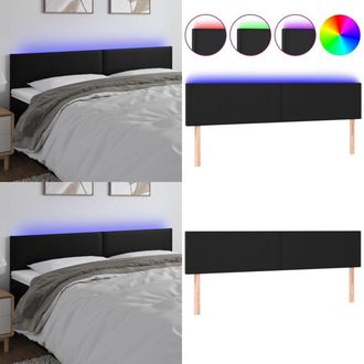 vidaXL Vidaxl - led Kopfteil Schwarz 200x5x78/88 cm Kunstleder - led Kopfteil - Bett-Kopfteil - Kopfteil Aus Kunstleder - Schwarzes Kopfteil - Verstellbares