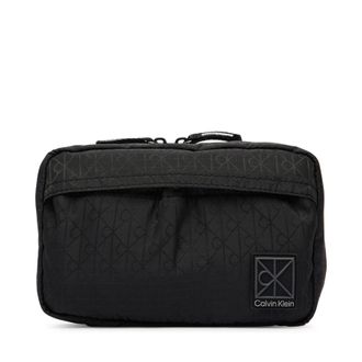 Calvin Klein Kosmetiktasche Calvin Klein Emblem Aop Washbag LV04D1208G Schwarz