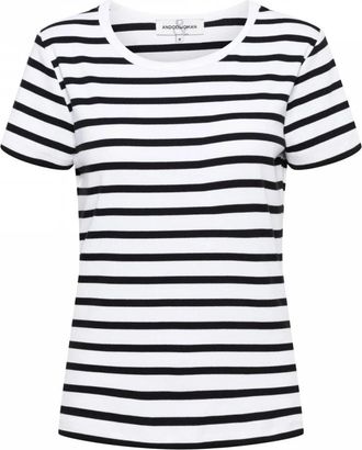 &Co Woman Basic Rib-Stripe T-Shirt - - Tops - Damen - Schwarzk - M