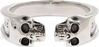 Alexander McQueen Bague Mcqueen Thin Twin Skull