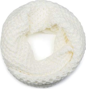 styleBREAKER Écharpe loop en maille avec un motif tricoté épais, foulard tube en maille grossière unie, unisexe 01018157, couleur:Crème