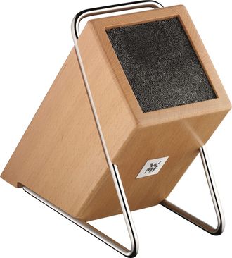 WMF Messerblock ohne Messer, unbestückt, Holz, Buchenholz, leer, für 5-6 Messer, mit Kunststoff-Bürsteneinsatz